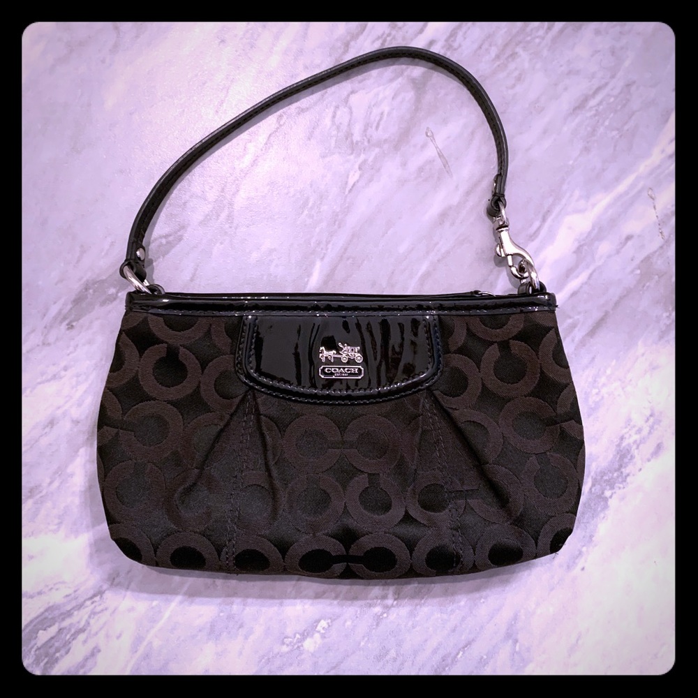 Coach Madison Op Art Large Wristlet/Shoulder Bag - Gem